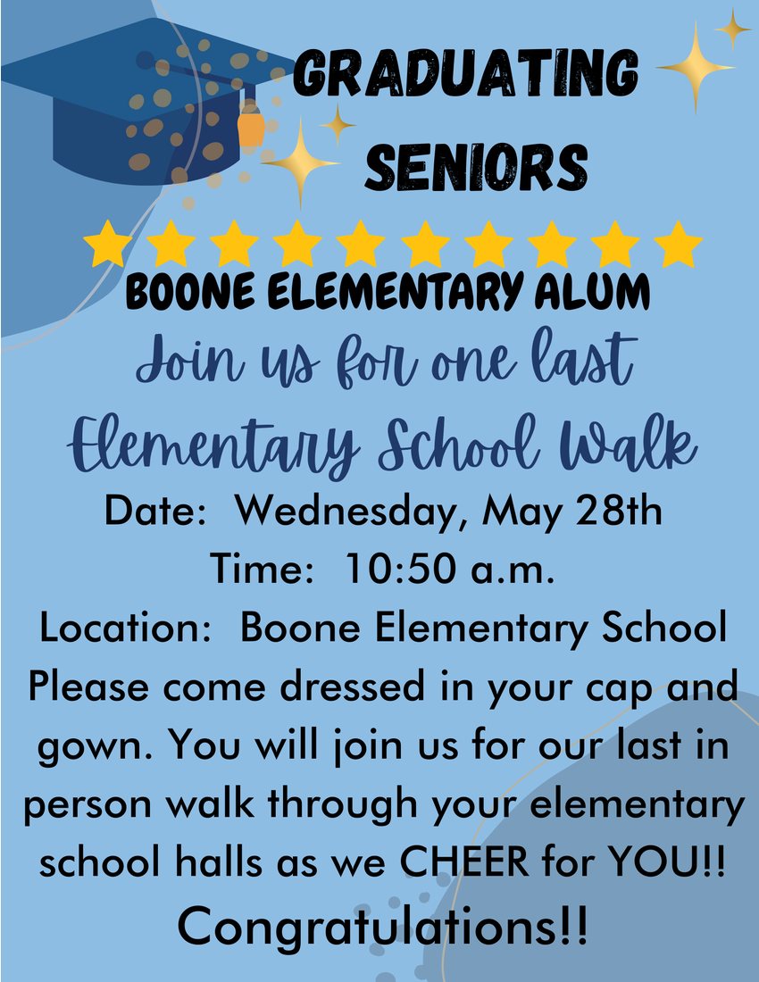 Graduating Seniors Walk | Boone Elementary School